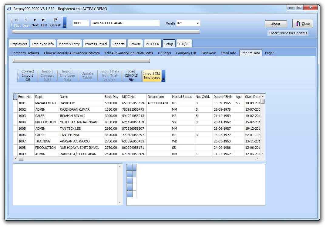 Import Staff Data From Excel Sheet Actpay Payroll Services